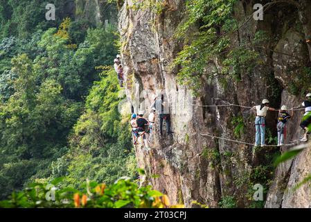 NINGBO, CHINA - OCTOBER 1, 2023 - Tourists experience the thrilling ...