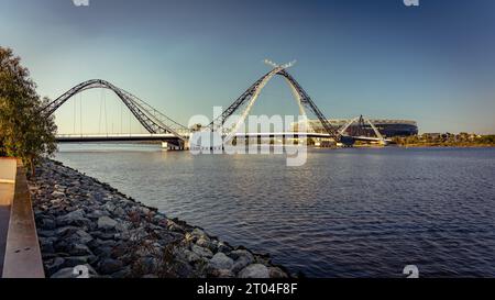 Perth, WA, Australia - Matagarup Bridge and Optus stadium Stock Photo ...