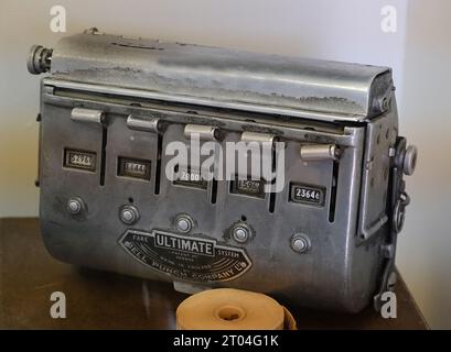 Santoft trolley bus museum. Conductors ticket machine Stock Photo - Alamy