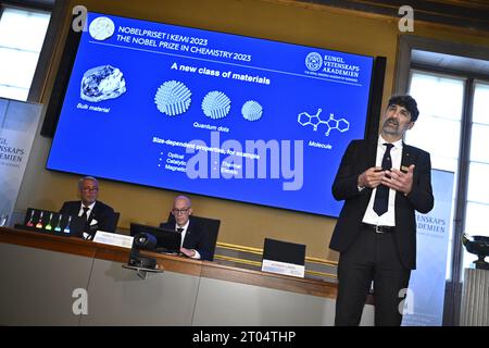 STOCKHOLM 20231004 Professor Johan Åqvist, member of the Royal Academy ...