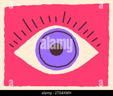 Eye examination card icon. Flat illustration of eye examination card ...