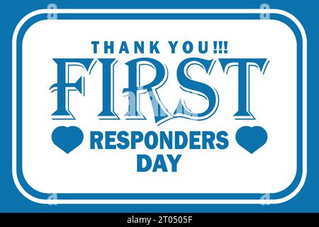First Responders Day. Suitable for greeting card, poster and banner ...
