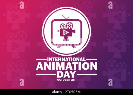 Animation Day Vector Illustration. October 28. Suitable for greeting ...