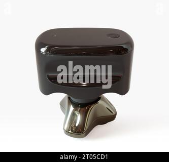 An electronic regular palm head shaver with three rotary blades on an ...