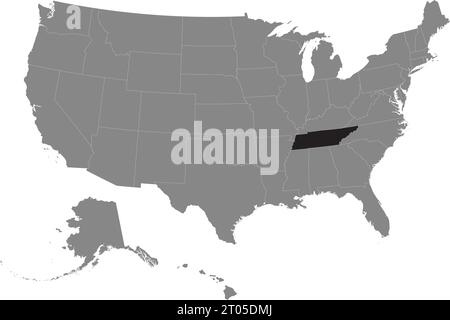 Tennessee map. Blank vector map of the US State. Borders of Tennessee ...