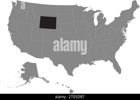 GRAY CMYK color map of WYOMING, USA Stock Vector Image & Art - Alamy