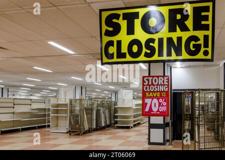 Empty shelves inside Wilko in Brownhills near Walsall, one of the first ...