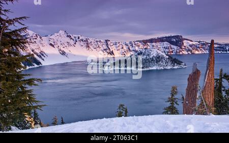 Wizard Island at Crater Lake inside caldera in ancient volcano from ...