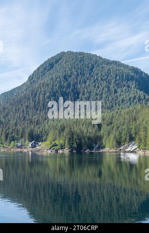 Derelict building at Butedale ghost town on Princess Royal Island ...