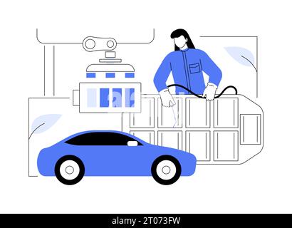 EV battery lifecycle abstract concept vector illustrations Stock Vector ...