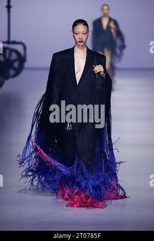 Model Sora Choi walks on the runway during the YSL Fashion Show during ...