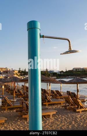 Shower on the beach, Crete, Greece Stock Photo - Alamy