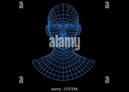 Three dimensional mesh image of a woman face side view Stock Photo - Alamy