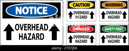 Caution Sign Overhead Hazard Stock Vector Image & Art - Alamy