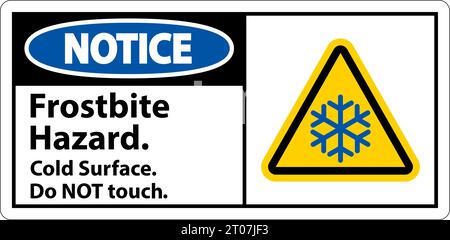 Notice Sign Frostbite Hazard, Do not Touch Cold Surface Stock Vector ...