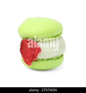 One delicious sweet macaron isolated on white Stock Photo - Alamy