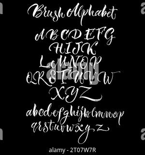 Black scrawling uppercase and lowercase alphabet letters made with ...