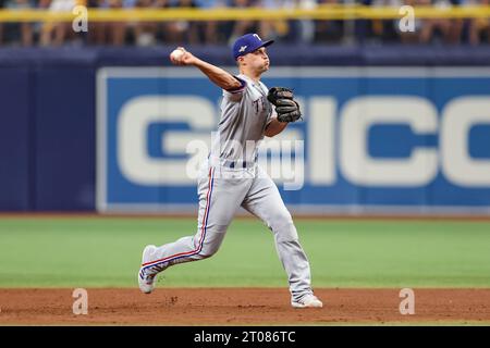 Texas Rangers shortstop Corey Seager throws to first during a baseball ...