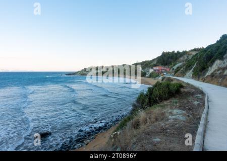 Rough sea in Mathraki island on a windy summer day, Greece Stock Photo ...