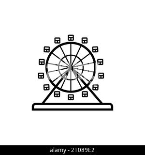 Amusement park ferris big wheel black silhouette Stock Vector Image ...