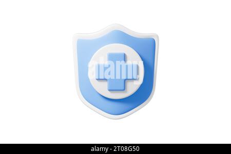 Cartoon shield with cross , disease protection, drug therapy and ...