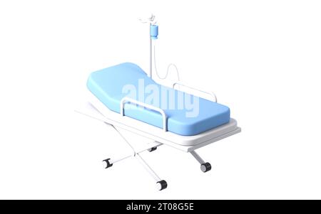 Empty stretcher in the white background, medical treatment concept, 3d ...