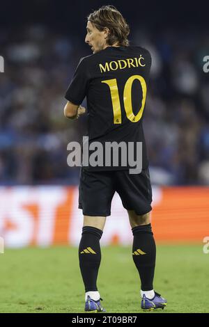 Real Madrid's Croatian midfielder Luka Modric looks during the Uefa ...