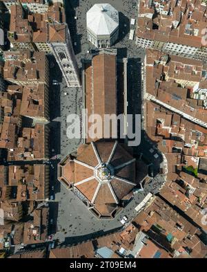 An aerial view of cityscape Florence surrounded by buildings in night ...