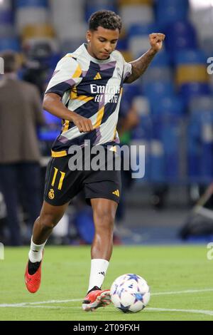 Rodrygo of Real Madrid during the warm-up before the La Liga Santander ...