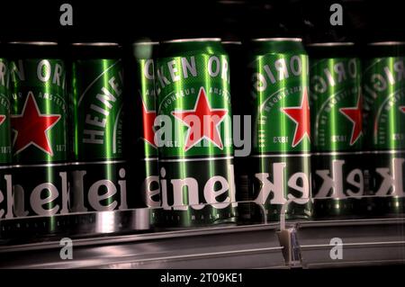05 Oct. 2023/Dutch heineken beer can in danish capital Copenhagen ...