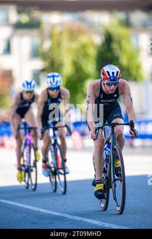 Olivia Mathias participating cycling in Pontevedra in the 2023 World ...
