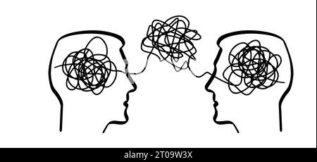 Cartoon brainstorming and mental problem solving, psychotherapy Concept ...