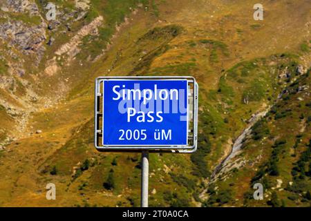 Famous Simplon Pass, alt. 2005 m. Switzerland. The Simplon Pass is an ...