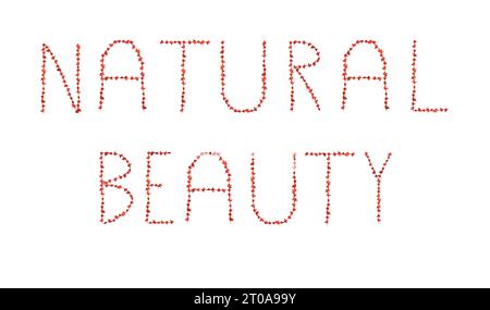 NATURE wording-concept spelled out in colorful red subflowers which is ...