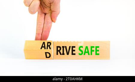Drive and arrive safe symbol. Concept words Drive safe Arrive safe on ...