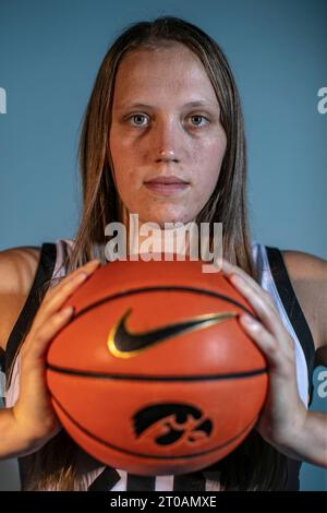Iowa Hawkeyes center Sharon Goodman (40) poses for a portrait during ...