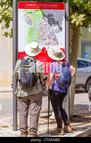 Map of the Spanish Way of St. James, Camino Frances Stock Photo - Alamy