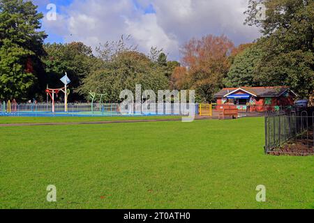 Childrens colourful water playground, where pool used to be, Victoria ...