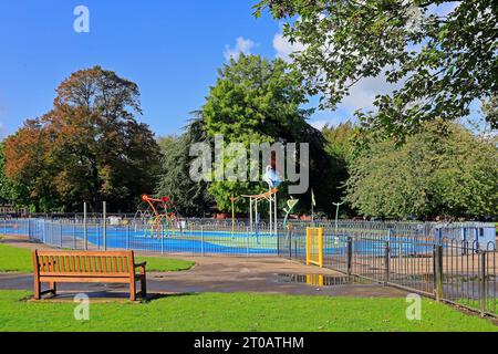 Childrens colourful water playground, where pool used to be, Victoria ...