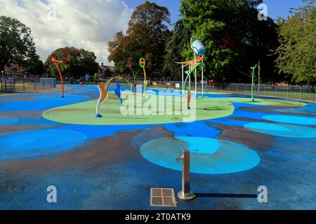 Childrens colourful water playground, where pool used to be, Victoria ...