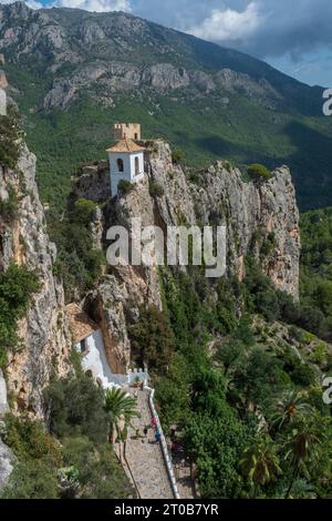 View to the mountain village of Guadalest in the Marina Baixa area of ...