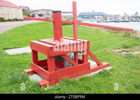 Wooden capstans in St. Pierre, France Stock Photo - Alamy