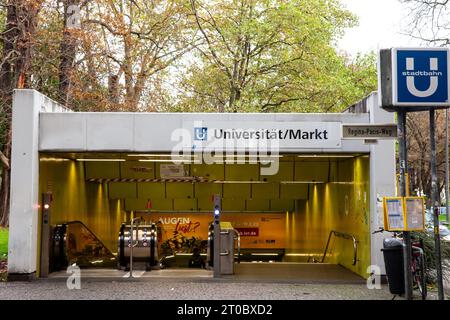 Picture of a the sign indicating a station of the U-Bahn system of ...
