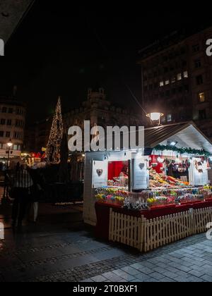 Picture of the christmas market of Belgrade, Serbia, in front of the ...