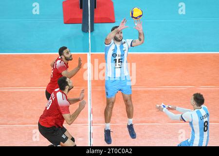 Luciano de Cecco, Agustin Loser (Argentina), Mohamed Issa (Egypt). Volleyball World Championship ...
