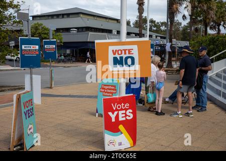 Australian referendum sign with yes and no tick boxes. Background with ...