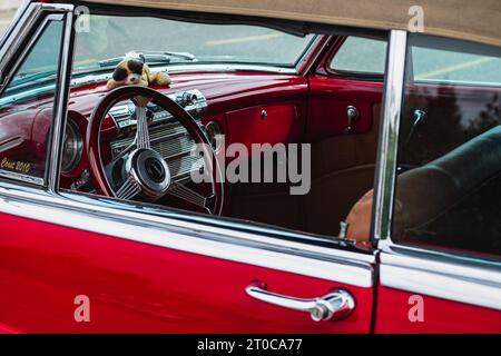 Old retro car cockpit Stock Photo - Alamy