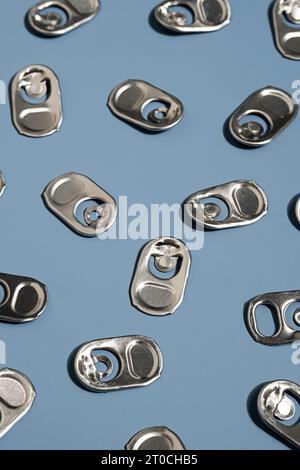 Ring pull tabs for open of drinking can Stock Photo - Alamy