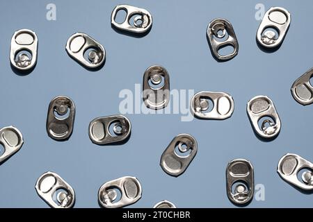 Ring pull tabs for open of drinking can Stock Photo - Alamy