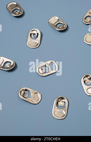 Ring pull tabs for open of drinking can Stock Photo - Alamy
